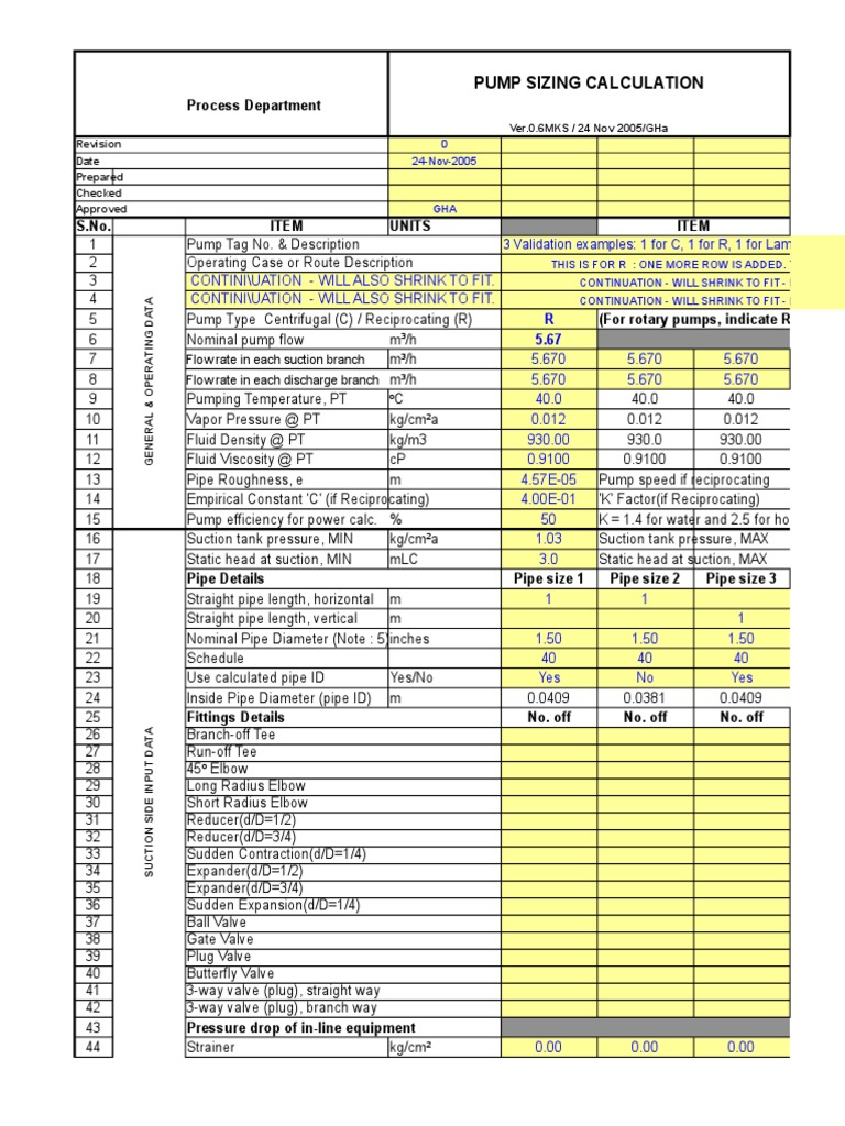 Hump Hydraulics Calculations | PDF | Pump | Pipe (Fluid Conveyance)