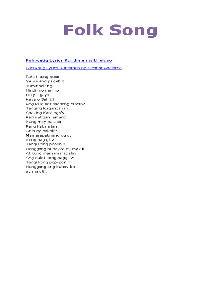 Folk Song | PDF