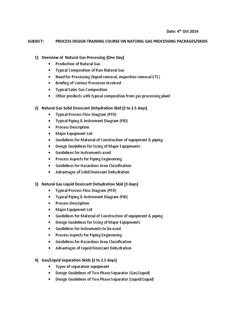 Process Skid Training | PDF | Natural Gas Processing | Natural Gas
