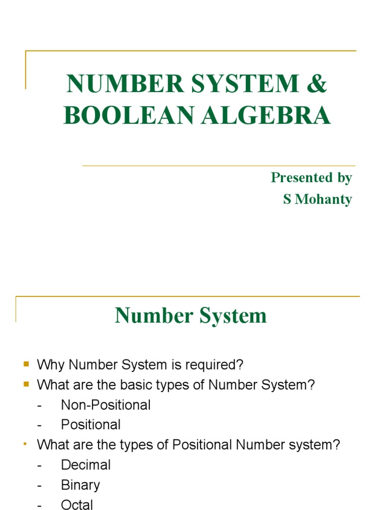 Number System & Boolean Algebra | PDF | Naming Conventions | Subtraction