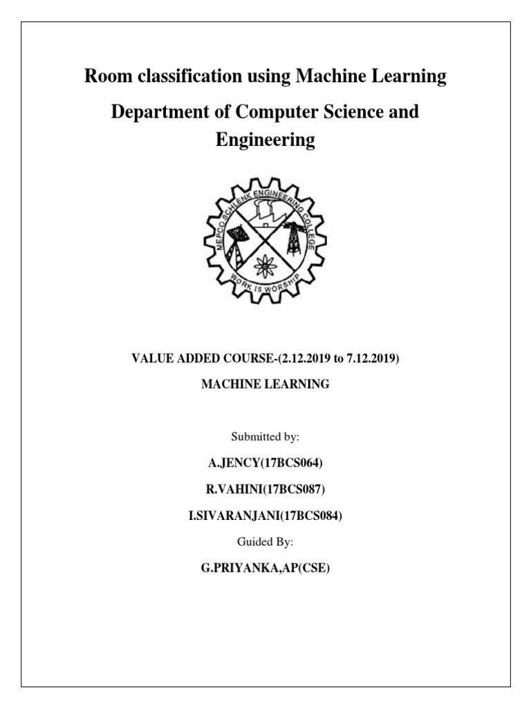 Room Classification Using Machine Learning | PDF | Artificial Neural Network | Algorithms