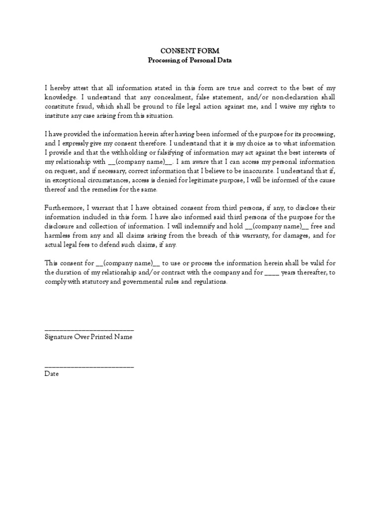 Sample Consent Form | PDF