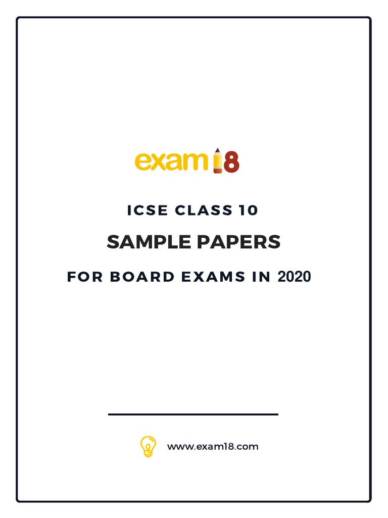 ICSE Class 10 Maths Sample Paper 2020 | PDF | Triangle | Geometry