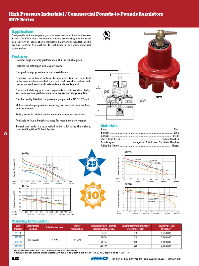 RegO 597F Series | PDF | Gas Technologies | Building Engineering