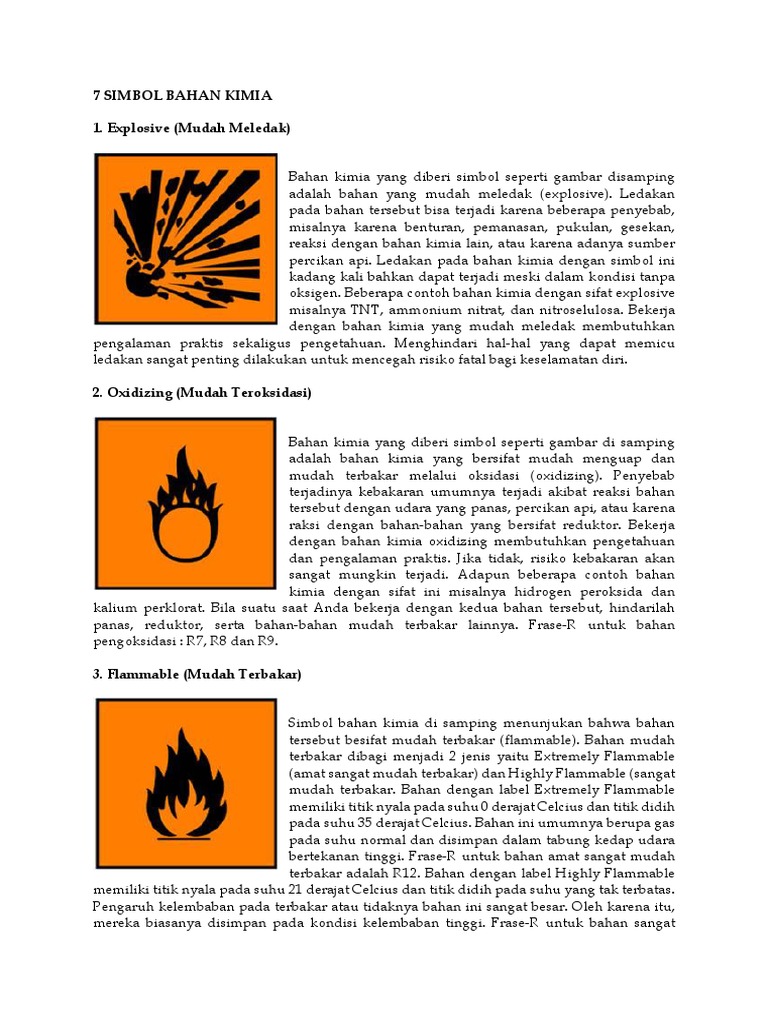 7 Simbol Bahan Kimia | PDF | Sains & Matematika
