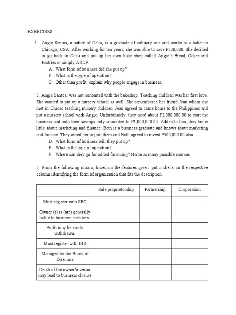 EXERCISES 1-Introduction To Accounting | PDF | Mergers And Acquisitions ...