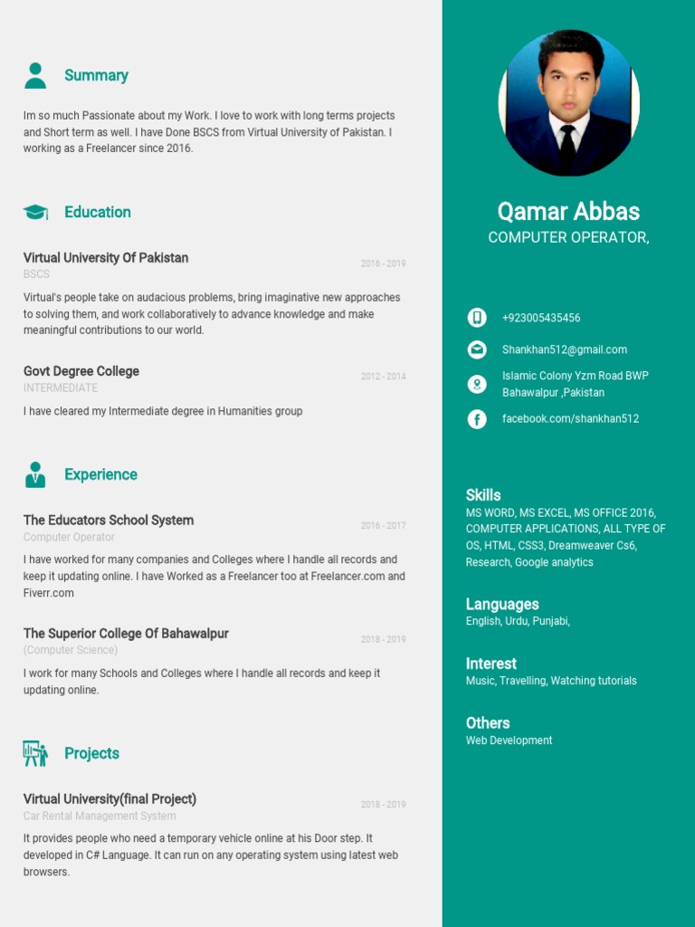 Computer Operator My CV | PDF | Computing | Software