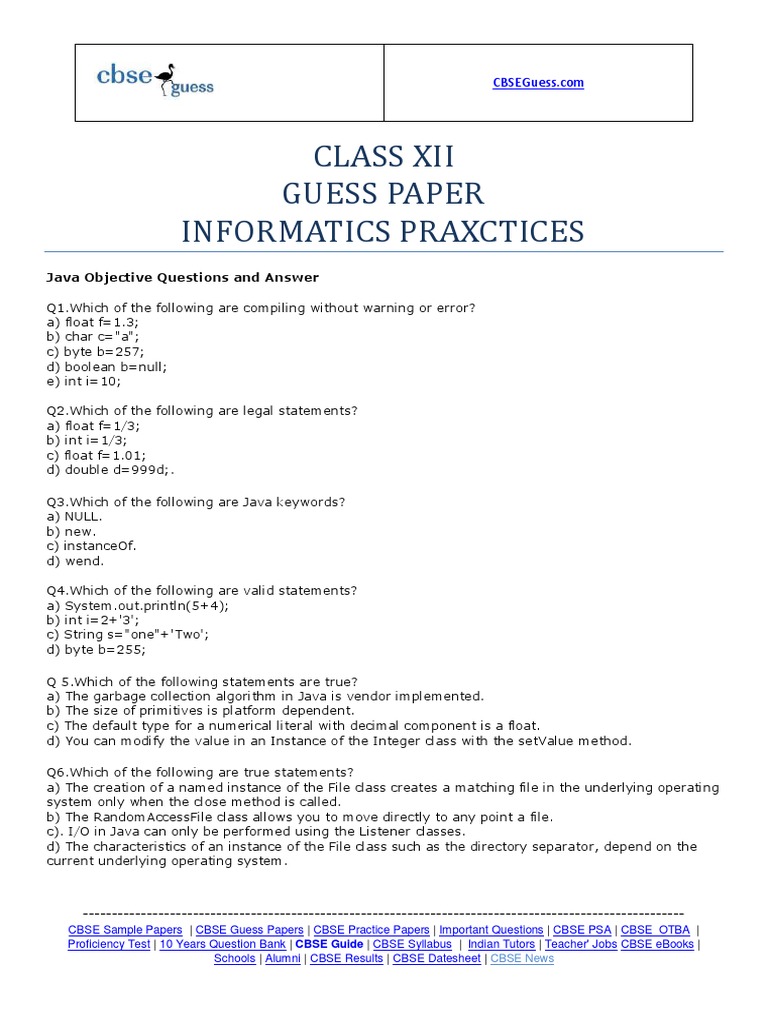 Java Objective Questions And Answer Pdf Constructor Object Oriented Programming Programming