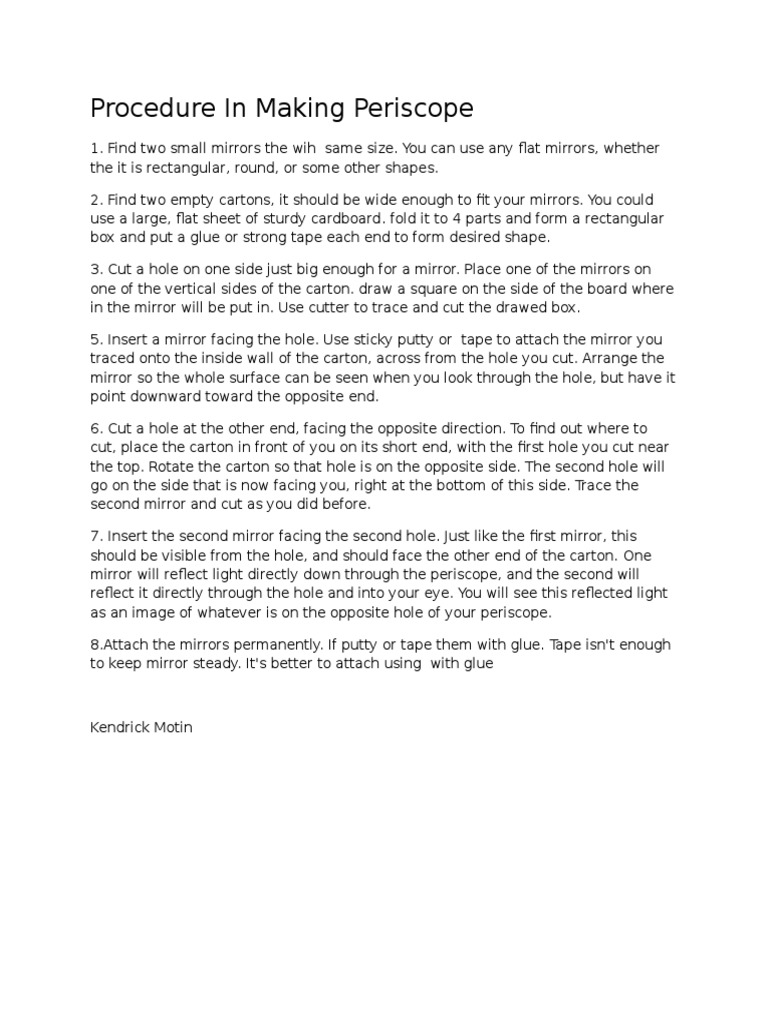 Periscope Procedure | PDF