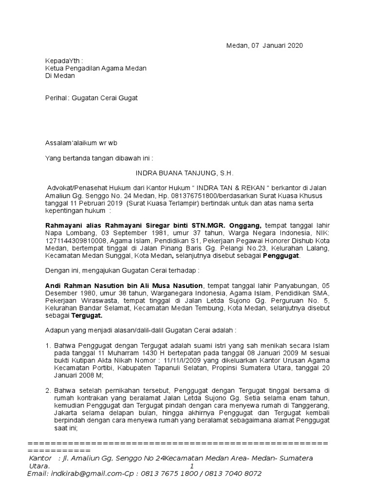 Gugatan Cerai Rahmayani di Medan | PDF | Politik | Ilmu Sosial