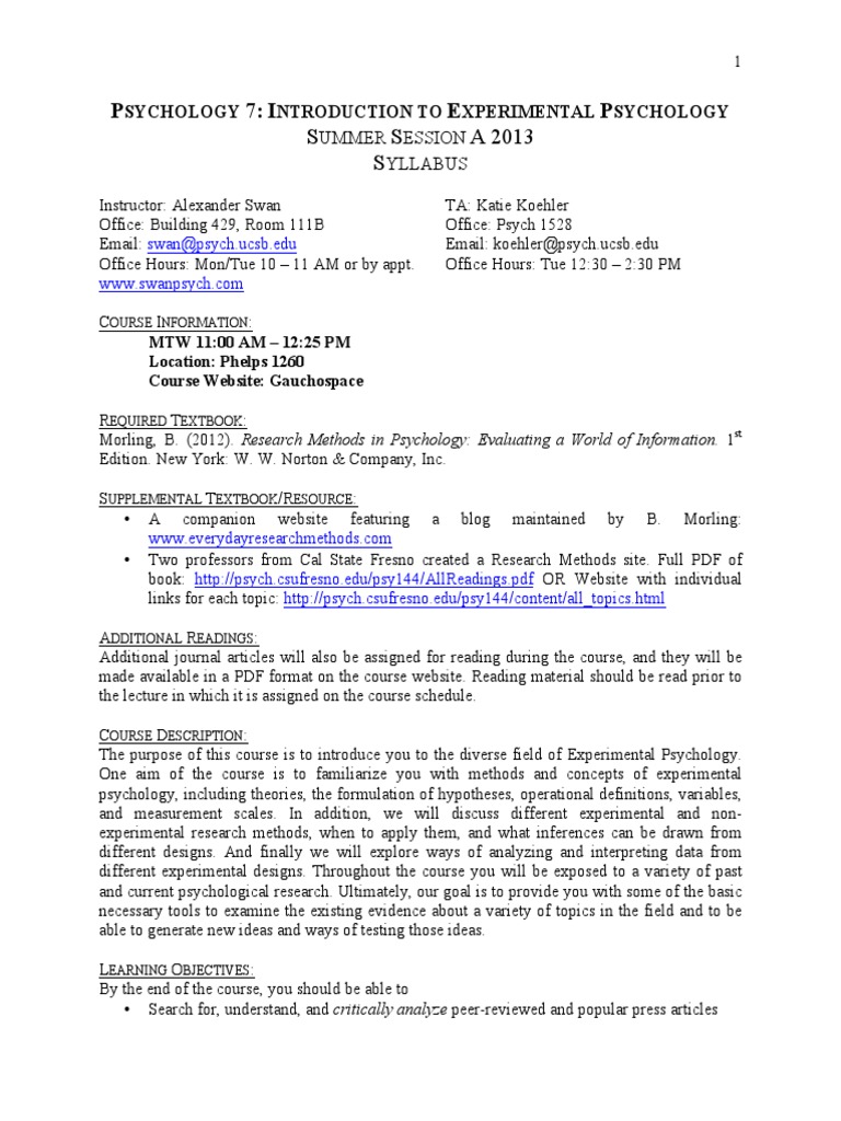 Introduction To Experimental Psychology PDF | PDF | Test (Assessment ...