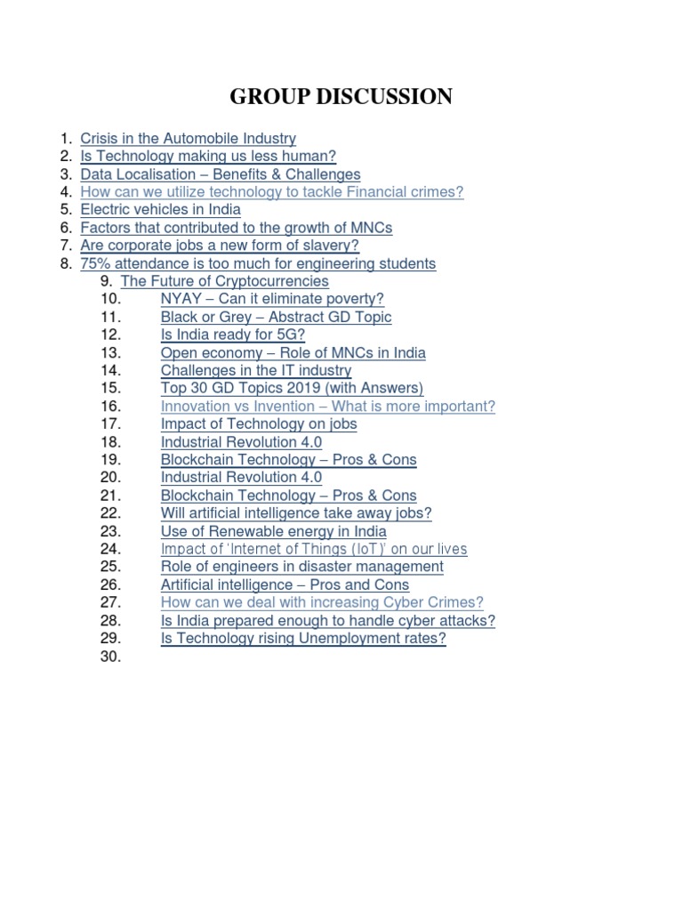 Group Discussion | PDF