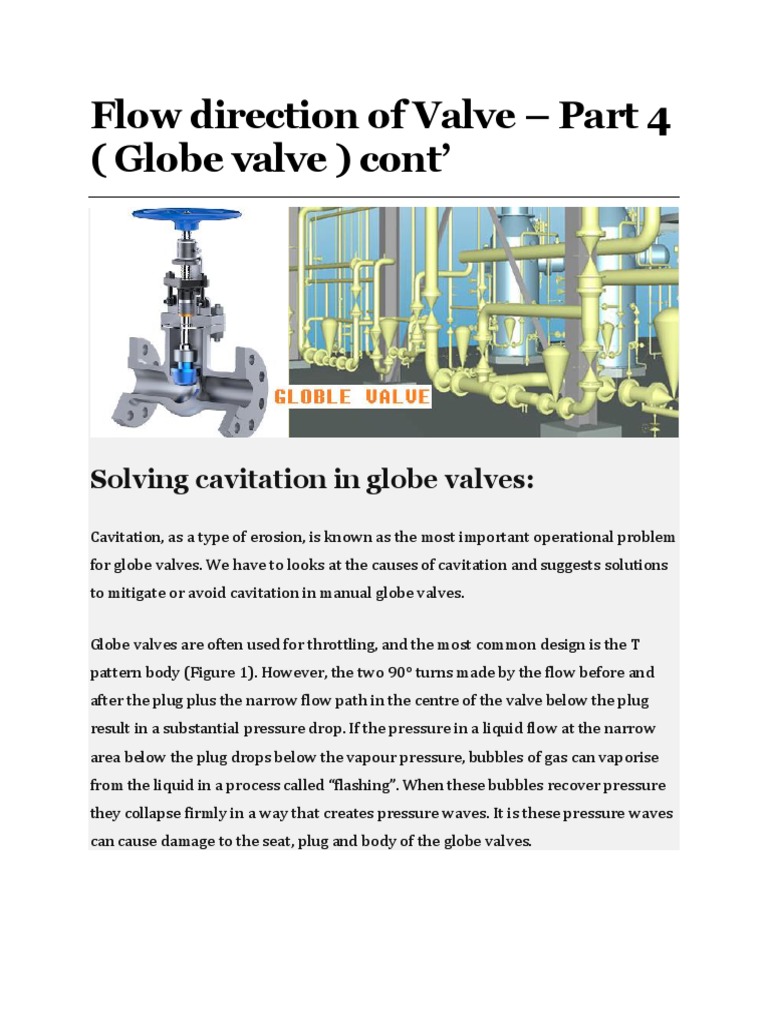PART 87 - 1 Flow Direction of Valve - Part 4 (Globe Valve) | PDF ...