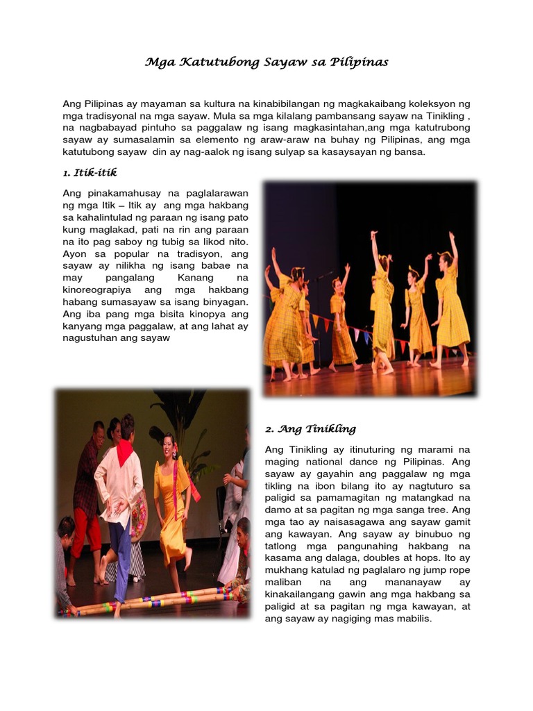 Mga Katutubong Sayaw Sa Pilipinas | PDF