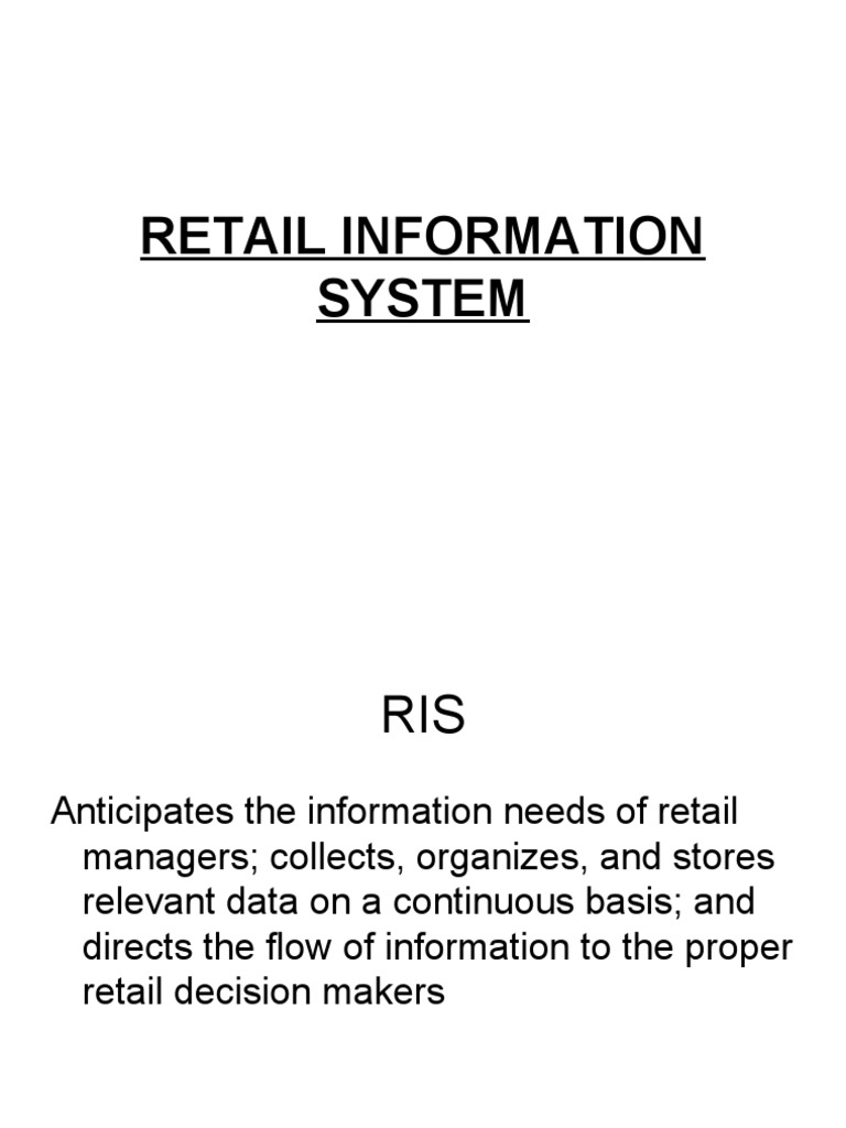 Retail Information System | PDF | Retail | Data Warehouse