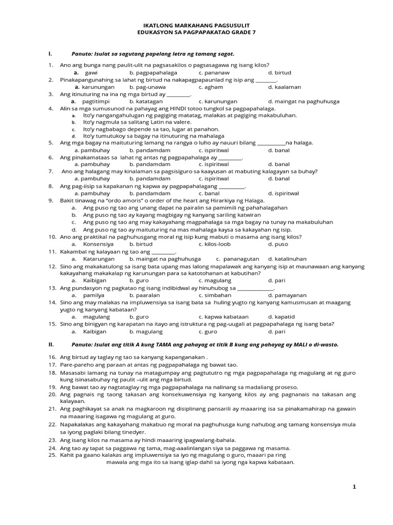 Esp 3rd Quarter | PDF