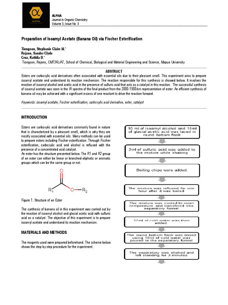 Synthesis of Isoamyl Acetate | PDF | Ester | Acetic Acid