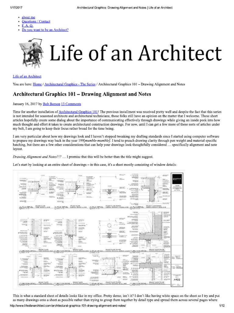 Architectural Graphics 101 - Drawing Alignment and Notes | PDF