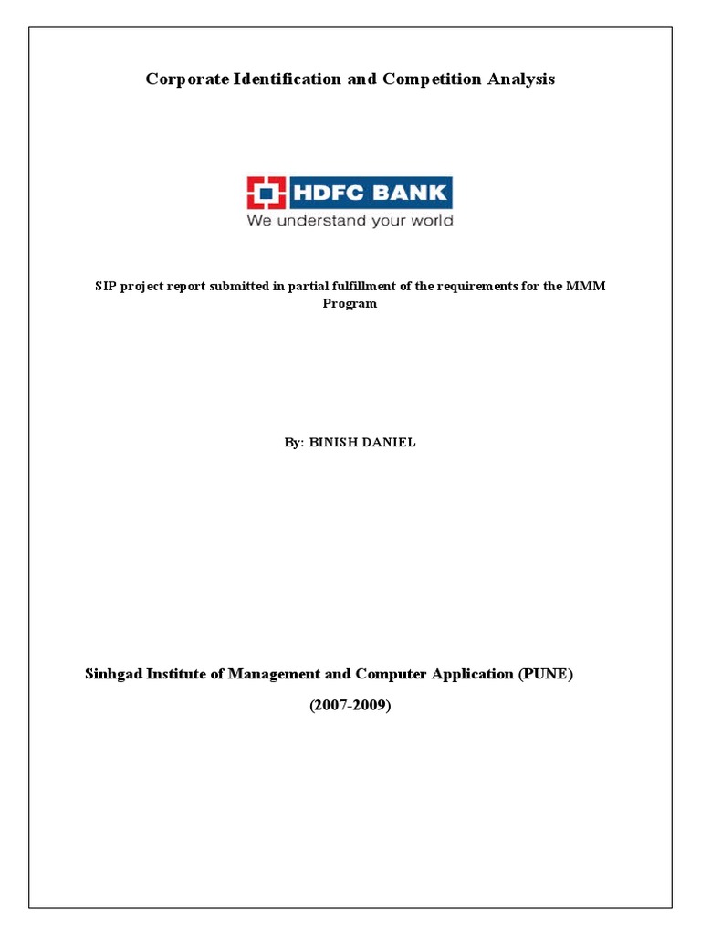 Project Work Final HDFC | PDF | Debit Card | Banks