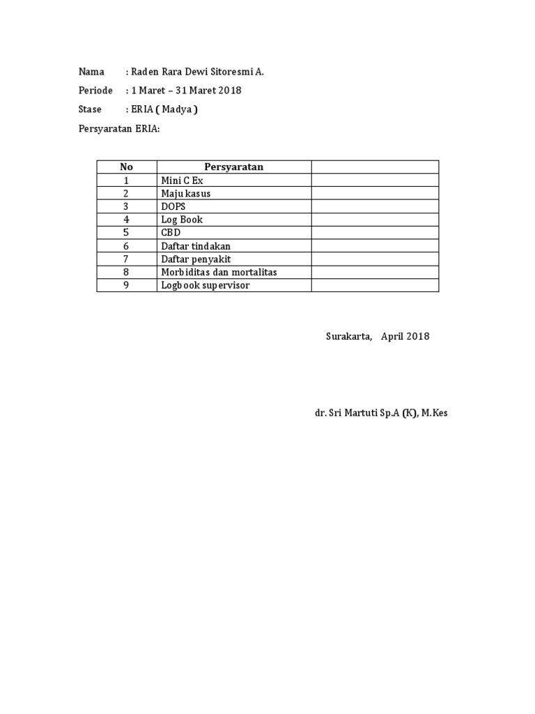 Checklist Keluar Picu Residen | PDF