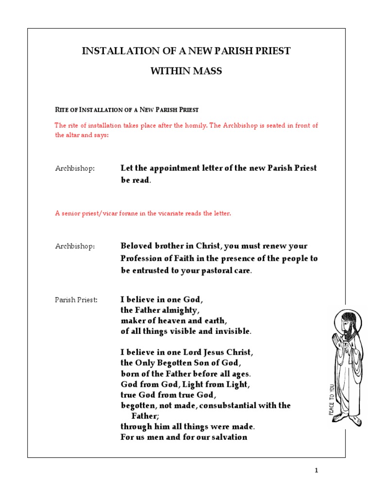 Installation of A New Parish Priest | PDF | God The Father | Eucharist