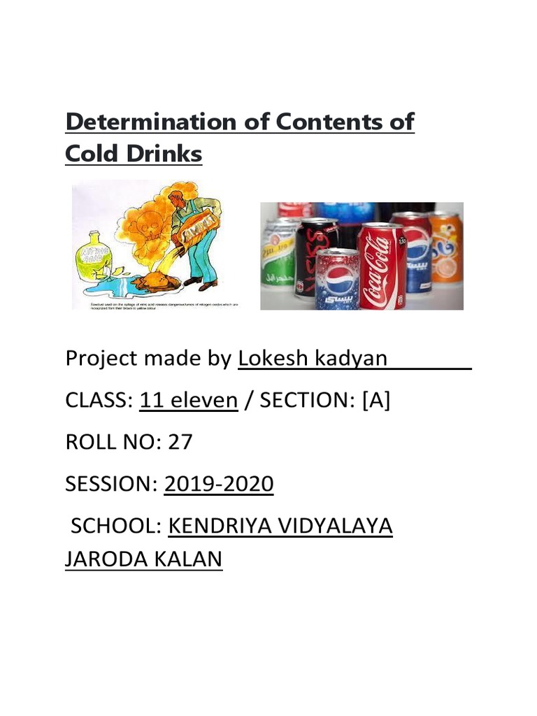 Determination of Contents of Cold Drinks | PDF | Sucrose | Carbohydrates
