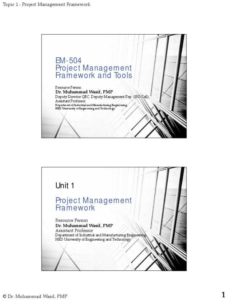 Topic 1-Project Management Framework PDF | PDF | Project Management ...