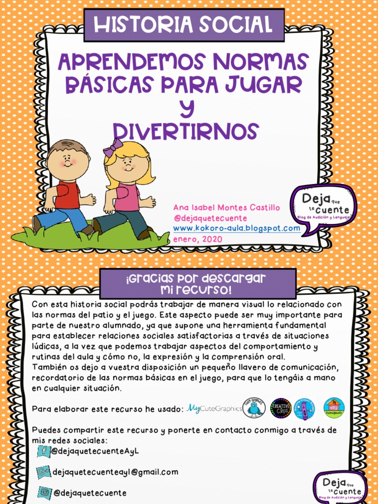 Historia Social para El Juego y Recreo Normas | PDF