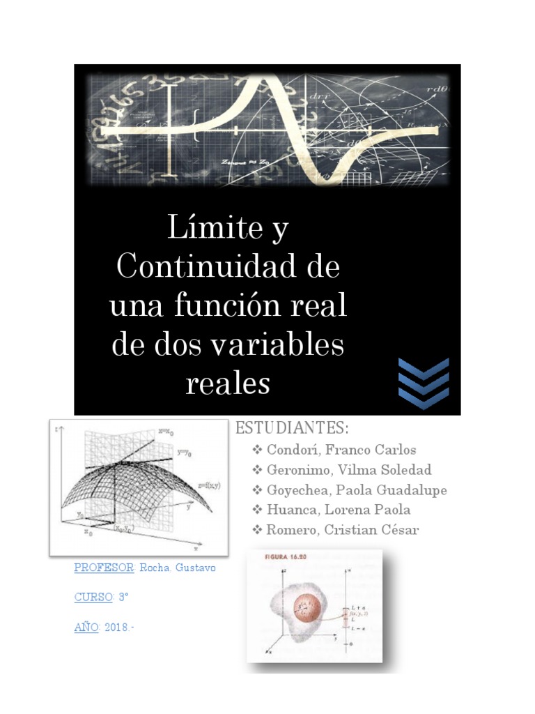 Límite y Continuidad de Una Función Real de Dos Variables Reales | PDF | Límite (Matemáticas ...