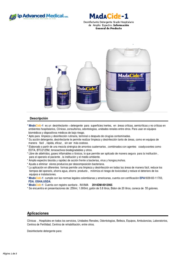 L&D-DEA04 Anexo Informacion General MadaCide | PDF | Detergente ...