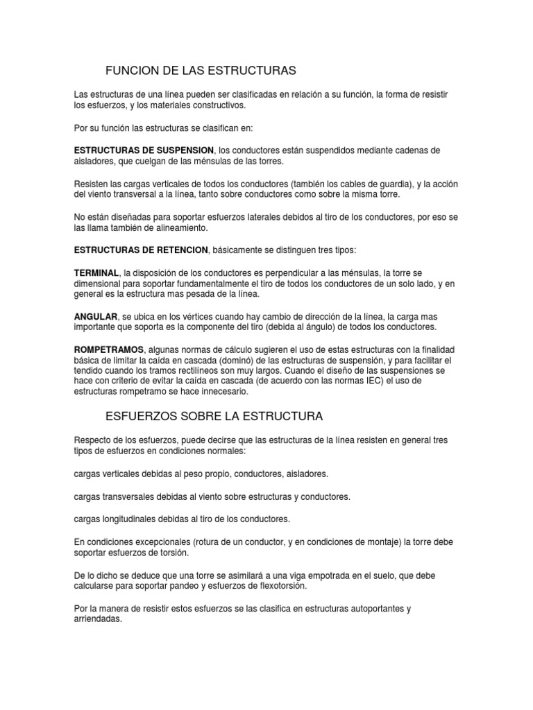 Clasificación y Función de Estructuras Eléctricas | PDF | Resistencia ...