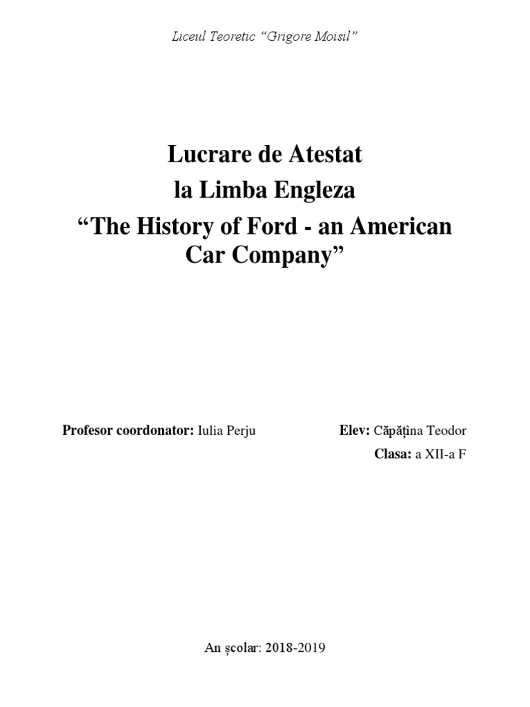 The History of Ford | PDF | Ford Motor Company | Car