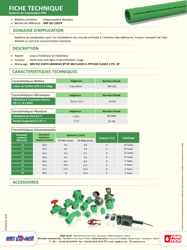 Fiche Technique PPR Sanimax PDF | PDF