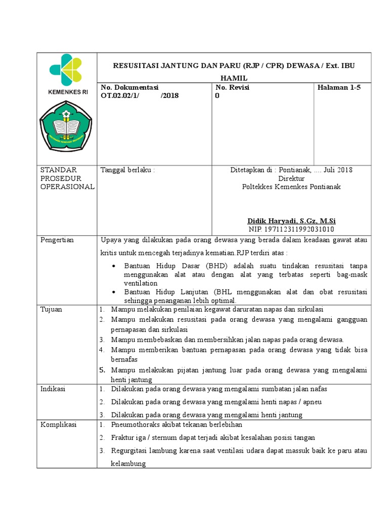 SOP RJP Dewasa | PDF