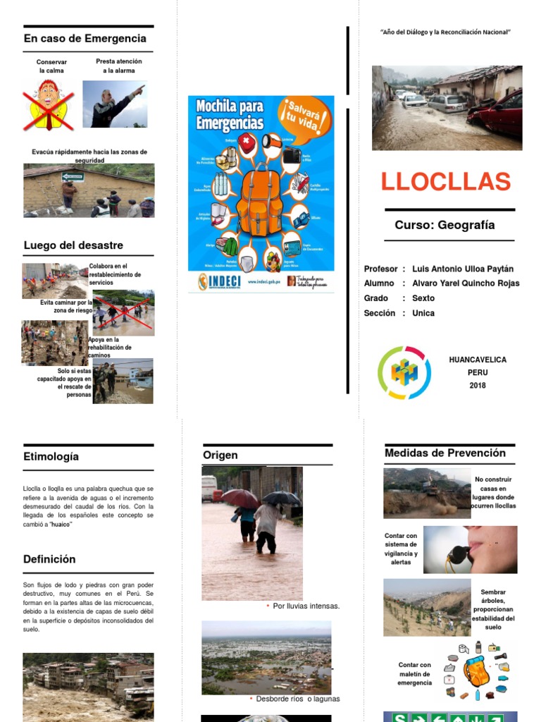 Prevención de Llocllas en Perú | PDF | Desastres naturales | Peligros ...