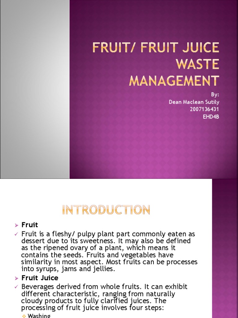 Fruit Waste Management Strategies | PDF | Fruit Preserves | Fruit