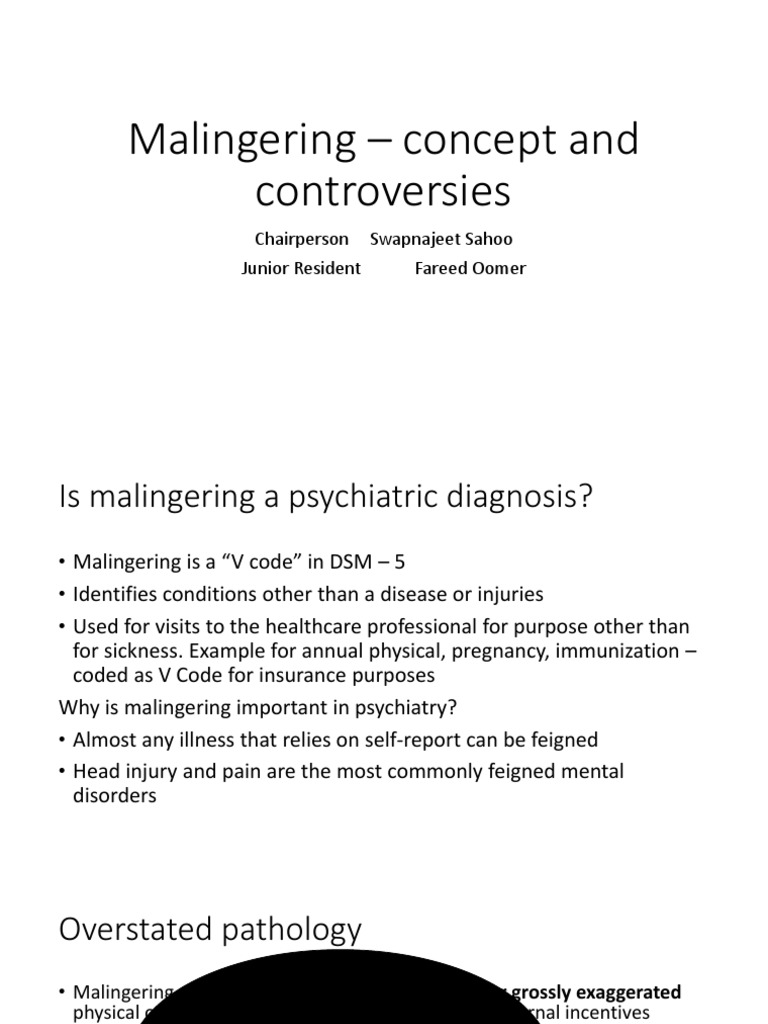 Malingering - Concept and Controversies | PDF | Antisocial Personality ...