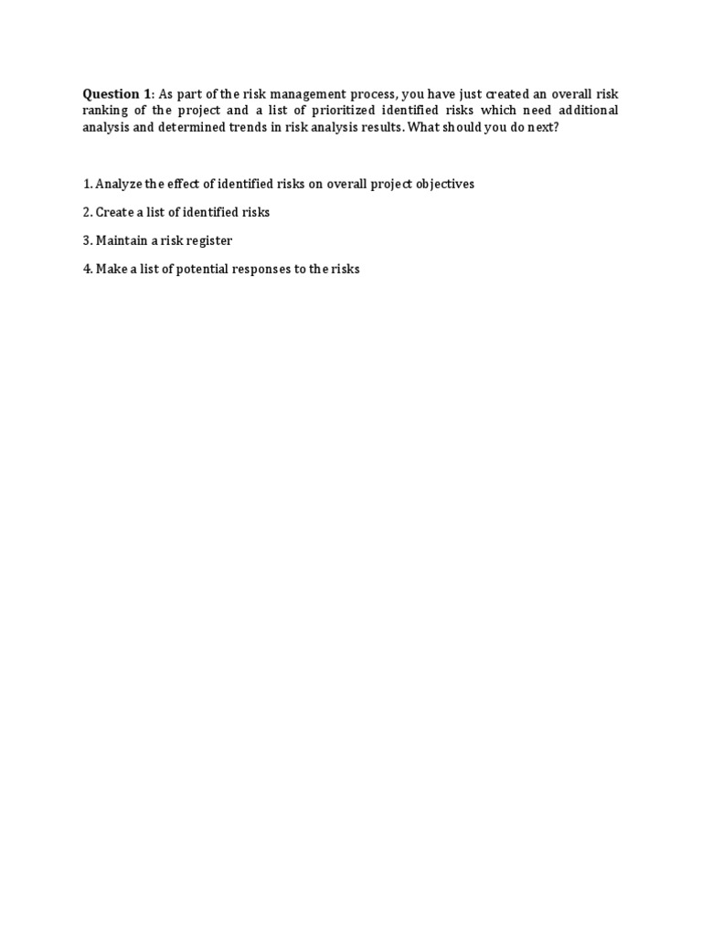 QPM1 | PDF | Project Management | Risk Management