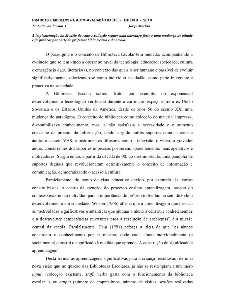 2-Modelo de Auto Avaliação-Modelos e Conceitos Implicados | PDF ...
