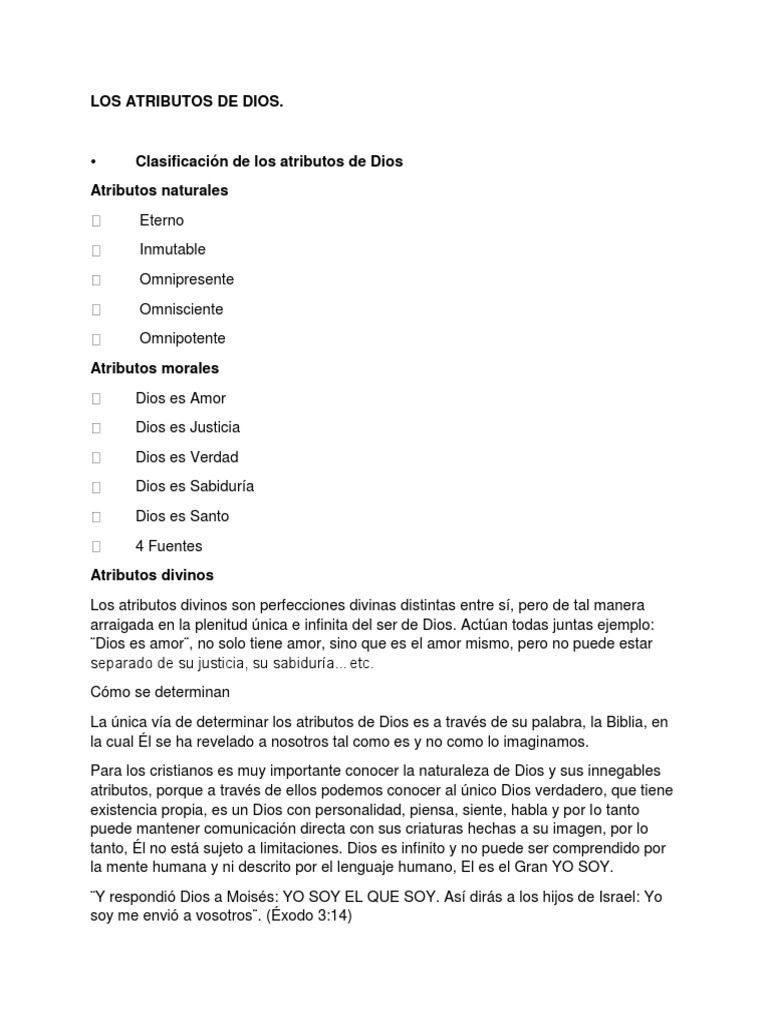 Los Atributos de Dios | PDF | Omnipotencia | Dios