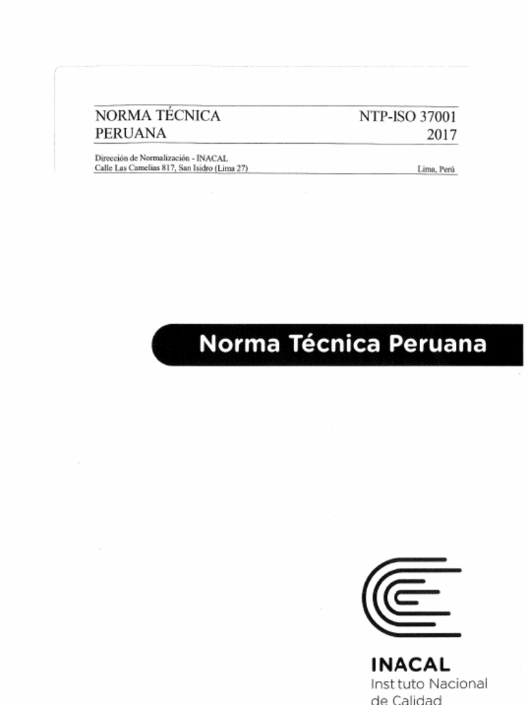 NTP Iso 37001-2017 PDF | PDF