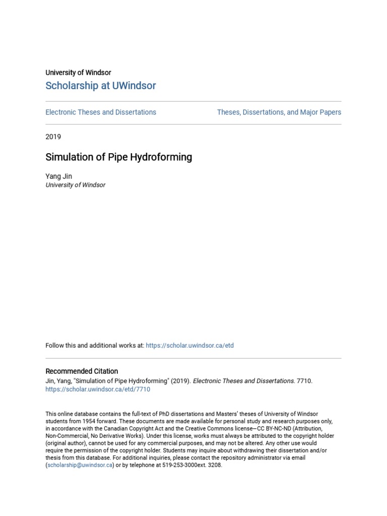 Simulation of Pipe Hydroforming | PDF | Finite Element Method | Pipe (Fluid Conveyance)
