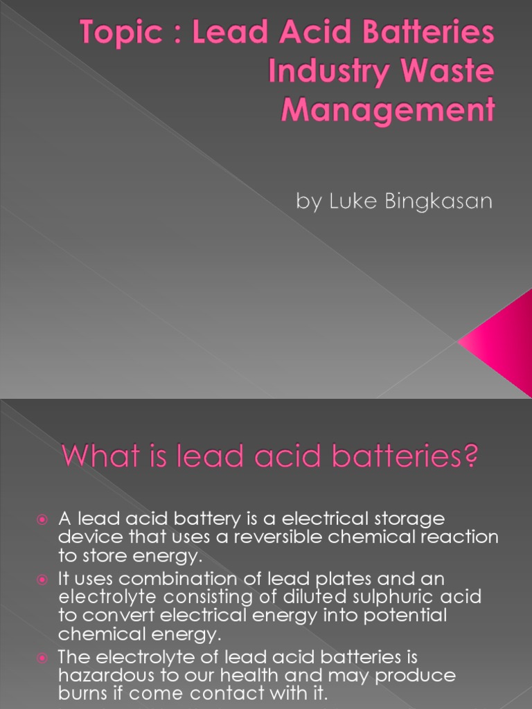 Lead Acid Battery Waste Management Guide | PDF | Lead | Recycling