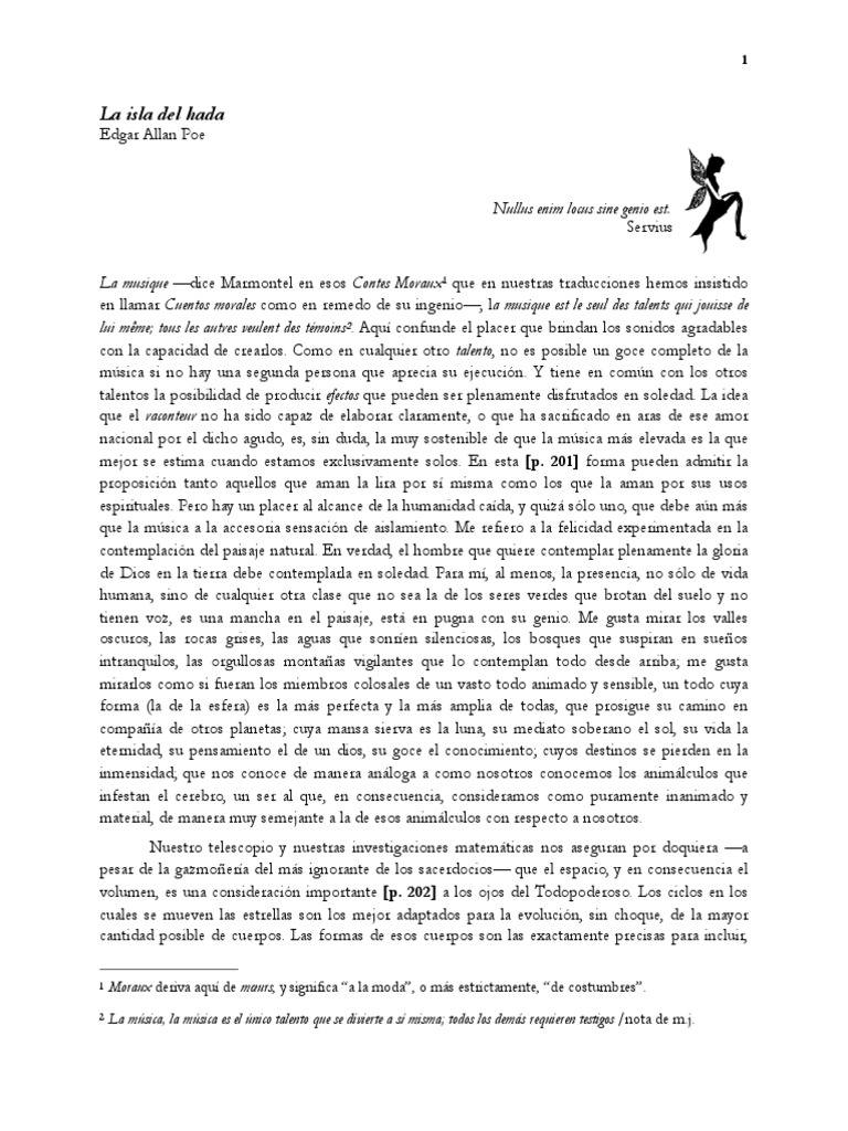La Isla Del Hada, Edgar Allan Poe | PDF | Edgar Allan Poe | Dom