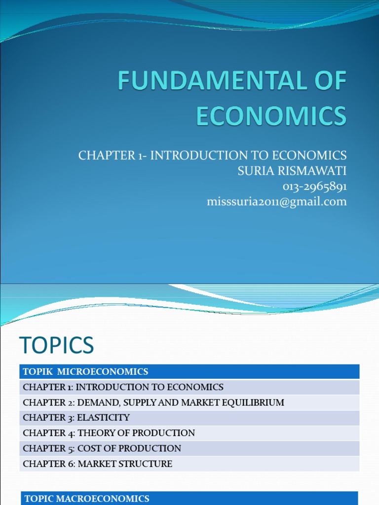Chapter 1 - Introduction To Economics | PDF | Microeconomics | Economics