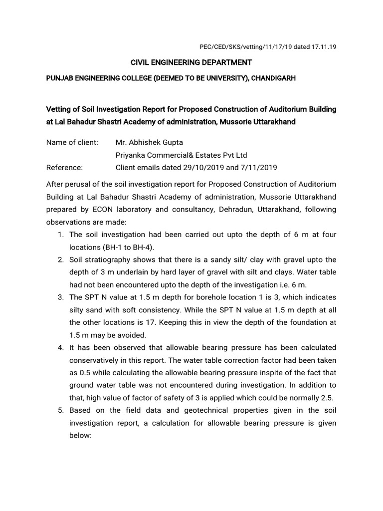 Vetting of Soil Report PDF | PDF