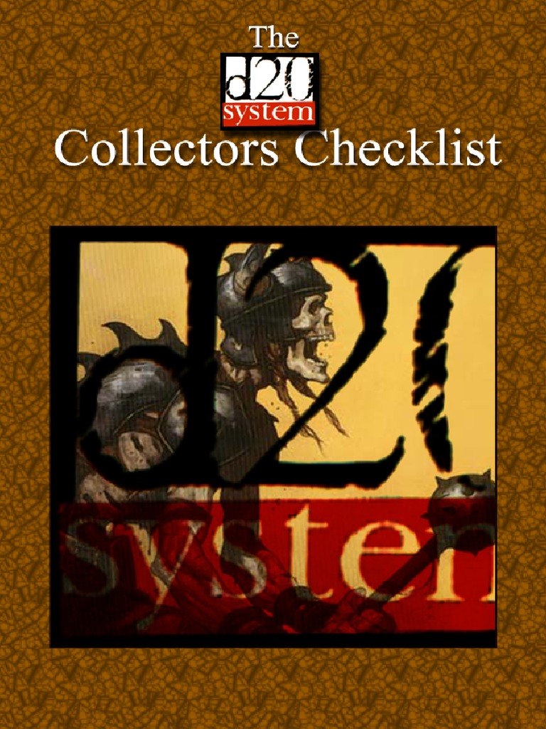 Collectors Checklist - D20 System | PDF | Cthulhu | Leisure