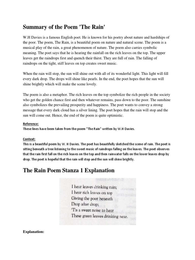 The Poems Summaries and Explanations XI | PDF | Mail | Poetry