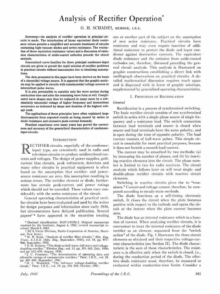Rectifier Circuit Analysis and Characteristics | PDF | Rectifier | Diode
