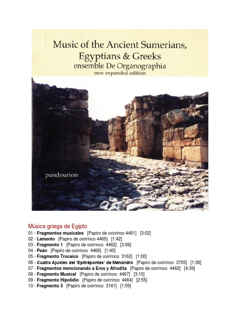 Music of The Ancient Sumerians, Egyptians and Greeks | PDF ...